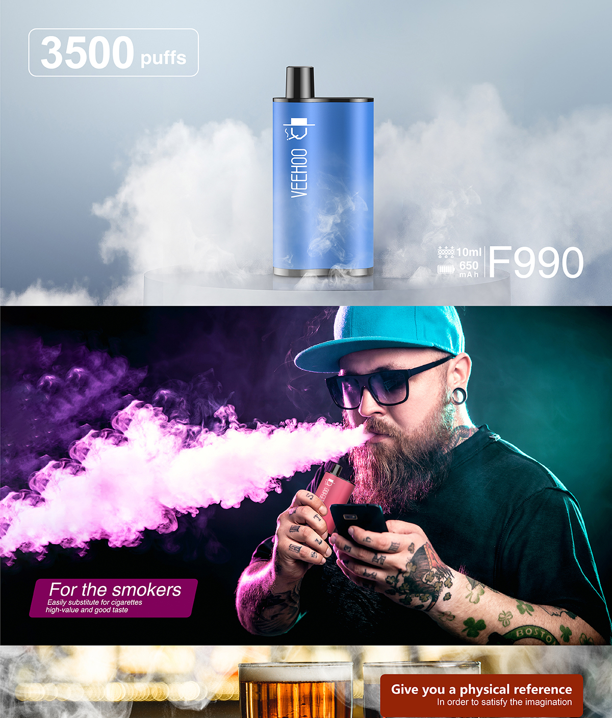 F990 3500 puffs Box type disposable vape - China VAPE FACTORY | VEEHOO ...