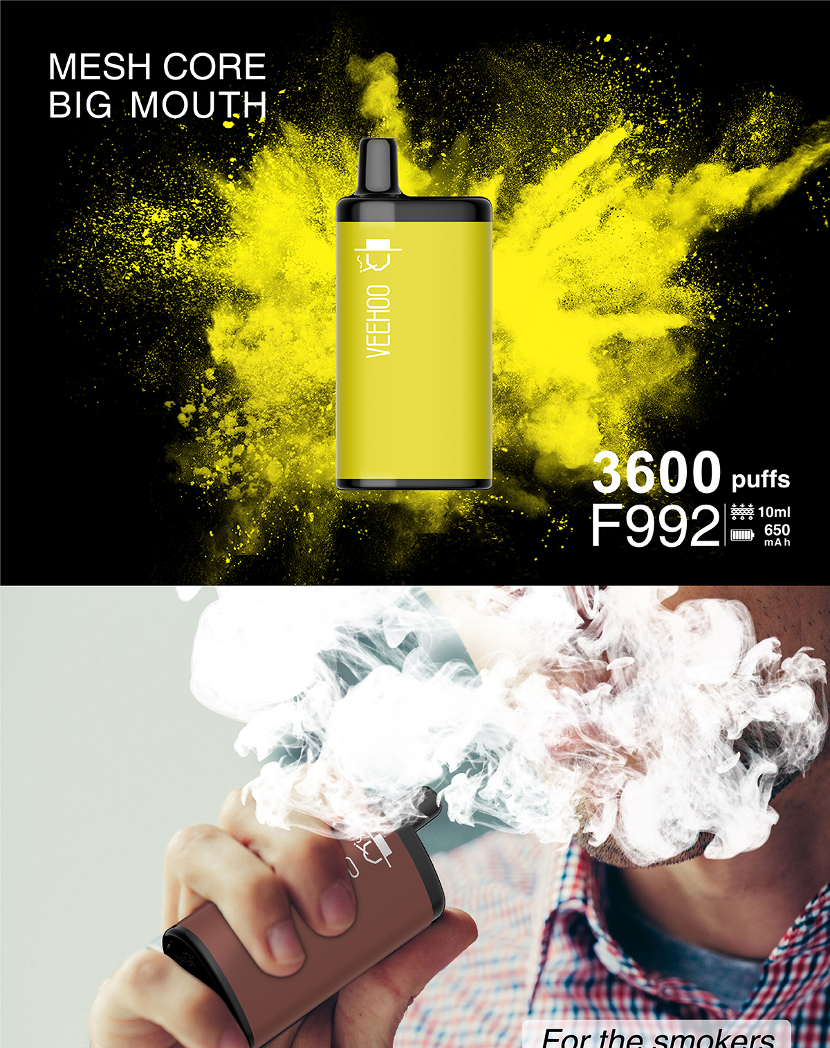 F992 3600 puffs Box type disposable vape - China VAPE FACTORY | VEEHOO ...