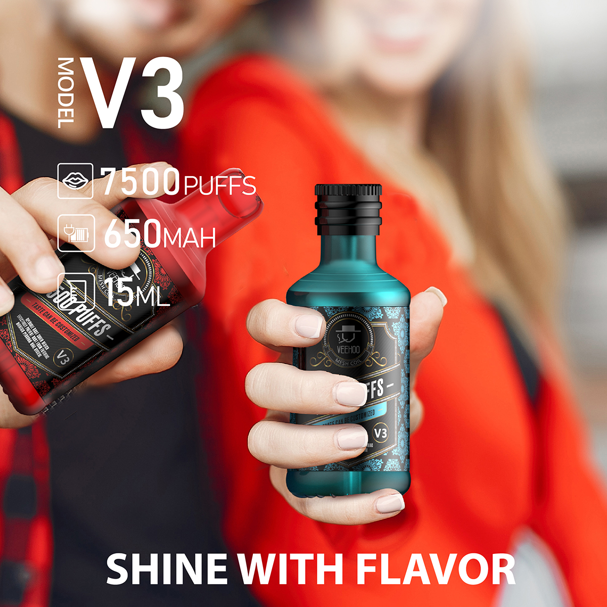 V3 7500PUFFS Large capacity wine bottle vape - China VAPE FACTORY ...