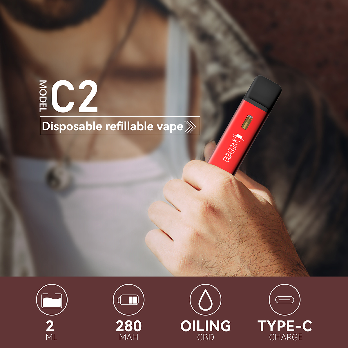 C2 CBD Vape pen-Disposable refillable vape - China VAPE FACTORY ...
